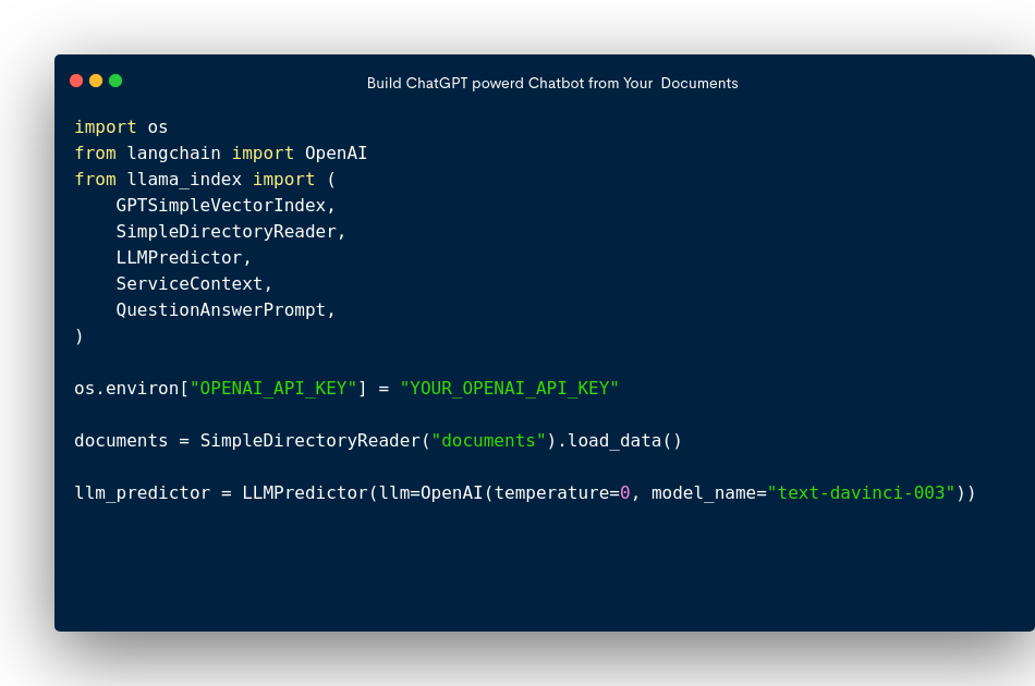 Building a Chatbot from Your Documents with ChatGPT - No Vector ...