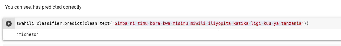 Swahili text classification using transformers